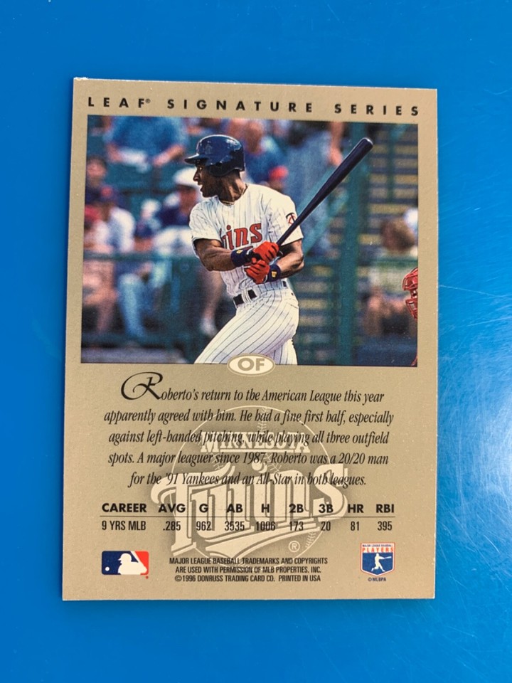 1996 Roberto Kelly Signature Series Silver Autographed card ….”Twins ...