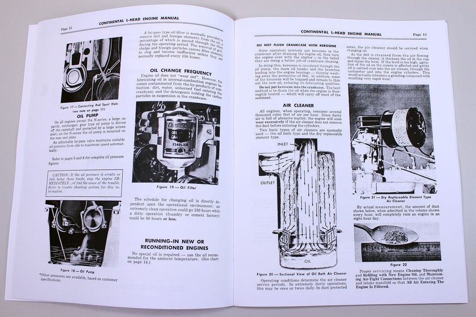 Continental L-Head Y112 F124 Engine Motor Service Repair Owners ...