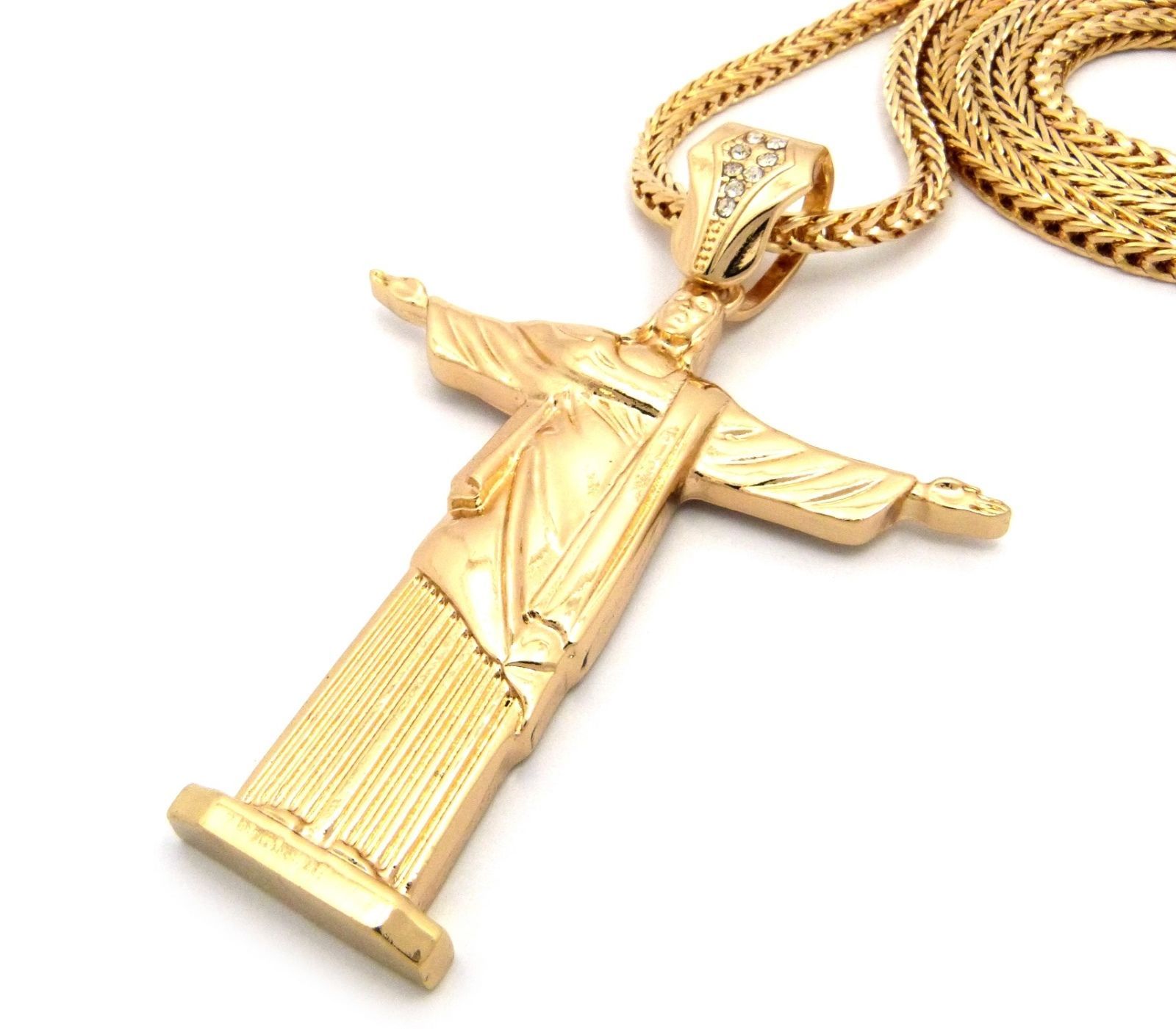 MENS JUMBO LARGE JESUS CHRIST GOD REDEEMER ROPE 30" CHAIN LIL BOOSIE ...