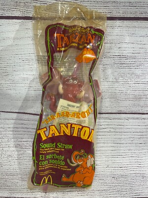 Vintage 1999 McDonald's Disney Tarzan Tantor Elephant Sound Straw Happy ...