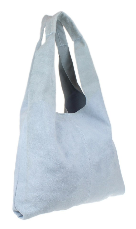 Genuine Suede Leather Tote Plain Open Shoulder Bag Slouch Large Handbag ...