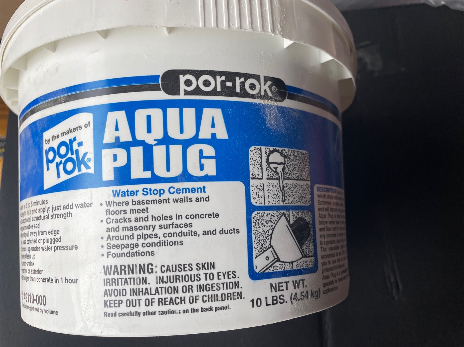 CGM Por-Rok Aqua Plug 10-lb Pail Pool | eBay