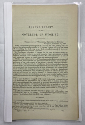 Antique Annual Report of the Governor of Wyoming Cheyenne 1885 | eBay