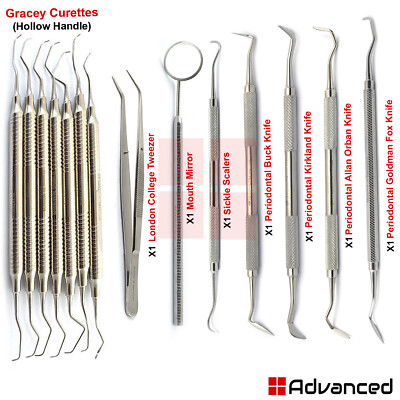 Periodontal Surgery Instruments Gracey Curettes Gingivectomy Knifes ...