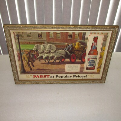 Pabst Blue Ribbon Beer SIGN Pabst at Popular Prices Fire truck ...