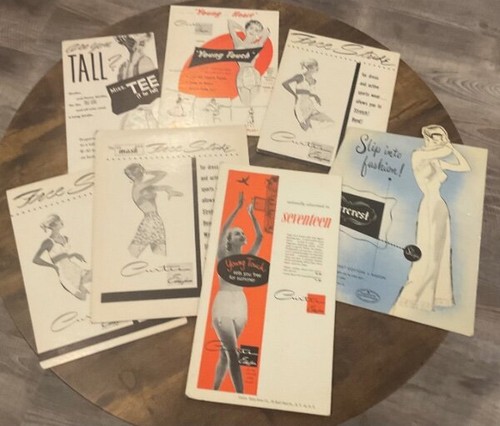 Lot of 7 Vtg Lingerie Girdle Slip etc Cardboard Store Displays Never ...