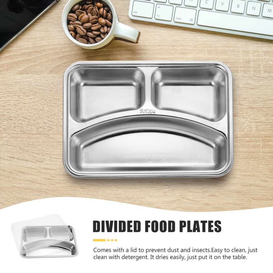 Divided Plate Multi Grids Food Storage Plate Divided Holder Home Plate ...