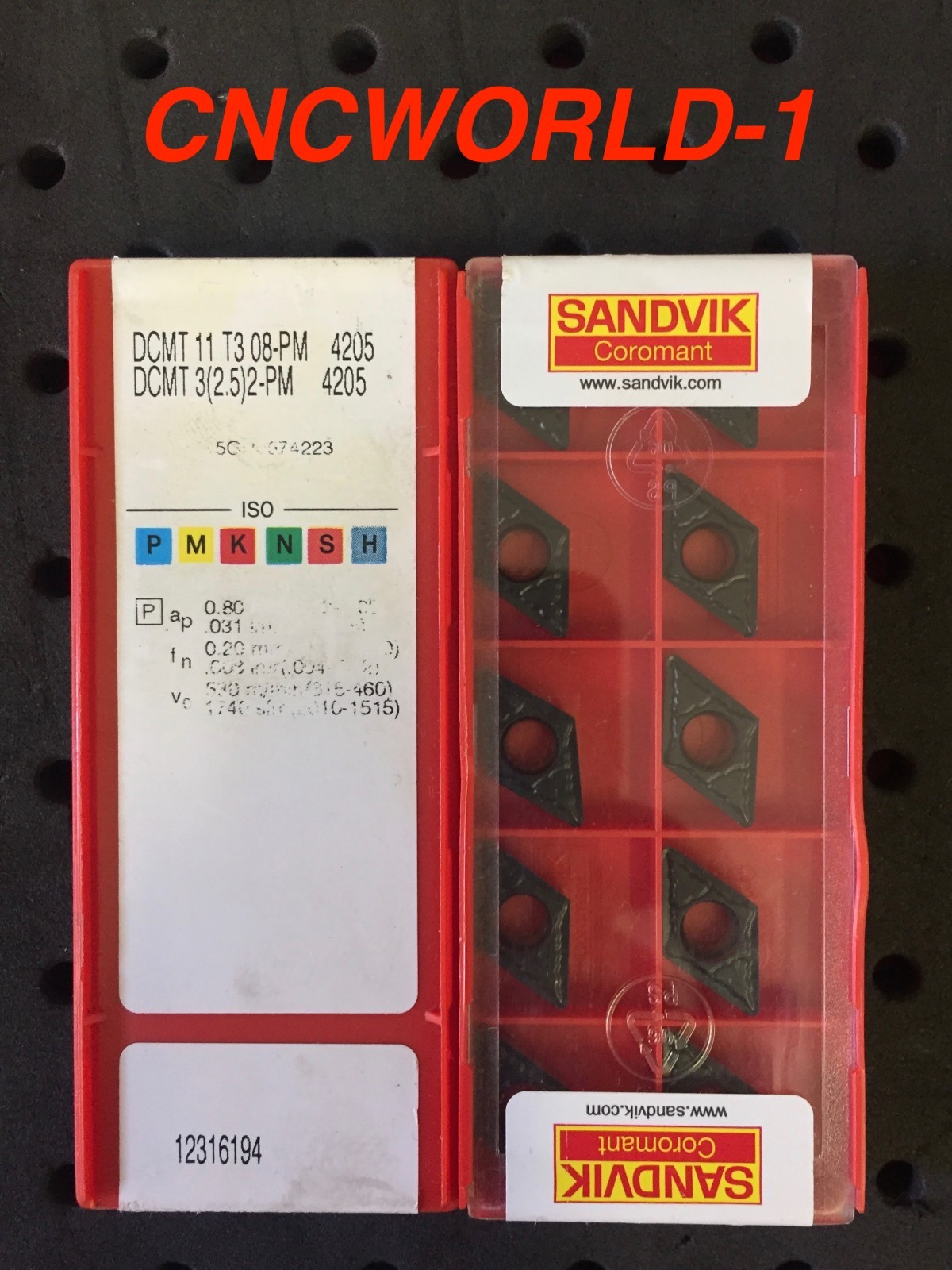 10 Pcs Sandvik DCMT 3(2.5)2-PM 4205 , DCMT 11T308-PM 4205 , Made in ...