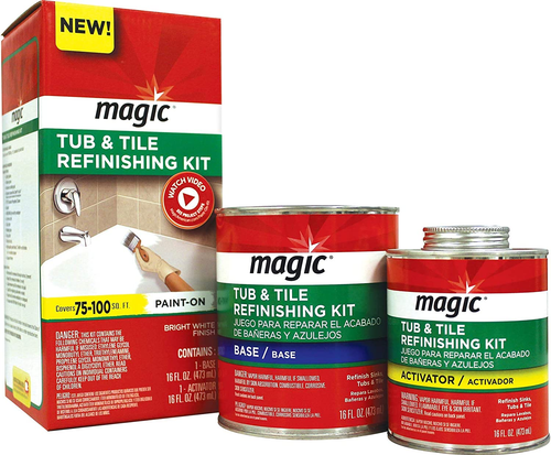 3124 Tub and Tile Refinishing Kit - Bright White - Paint on - Works on ...