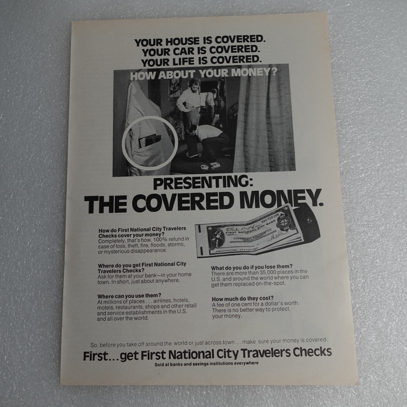 Vintage Print Ad First National City Travelers Checks Sports ...