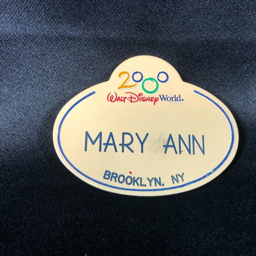 Vintage Disney World Cast Member Name Tag Mary Ann 2000 Brooklyn | eBay