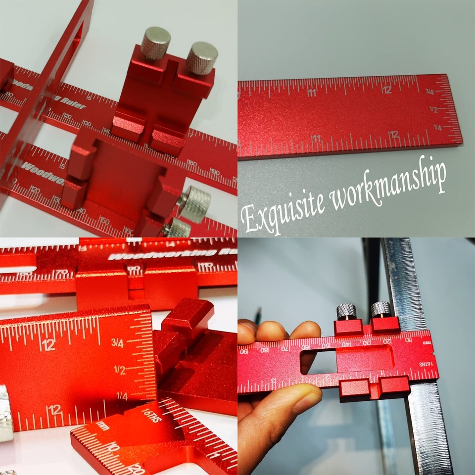 Precision Pocket Ruler Set Aluminum Woodworking Ruler 3 Sizes 3PCS | eBay