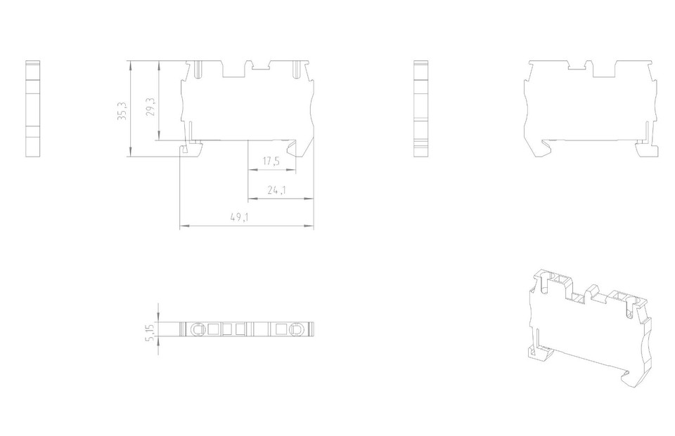 5pcs ST2.5 3031238 ST 2,5 -PE- Spring cage ground terminal block ...