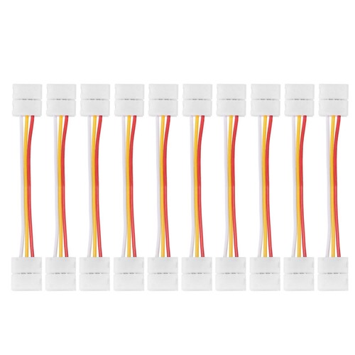 3 Pin 10mm Solderless LED Strip to Strip Jumper Cable 150mm Length ...