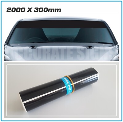 GLOSS BLACK Van Sunstrip Universal 2000 x 300 mm suits Vivaro Transit ...