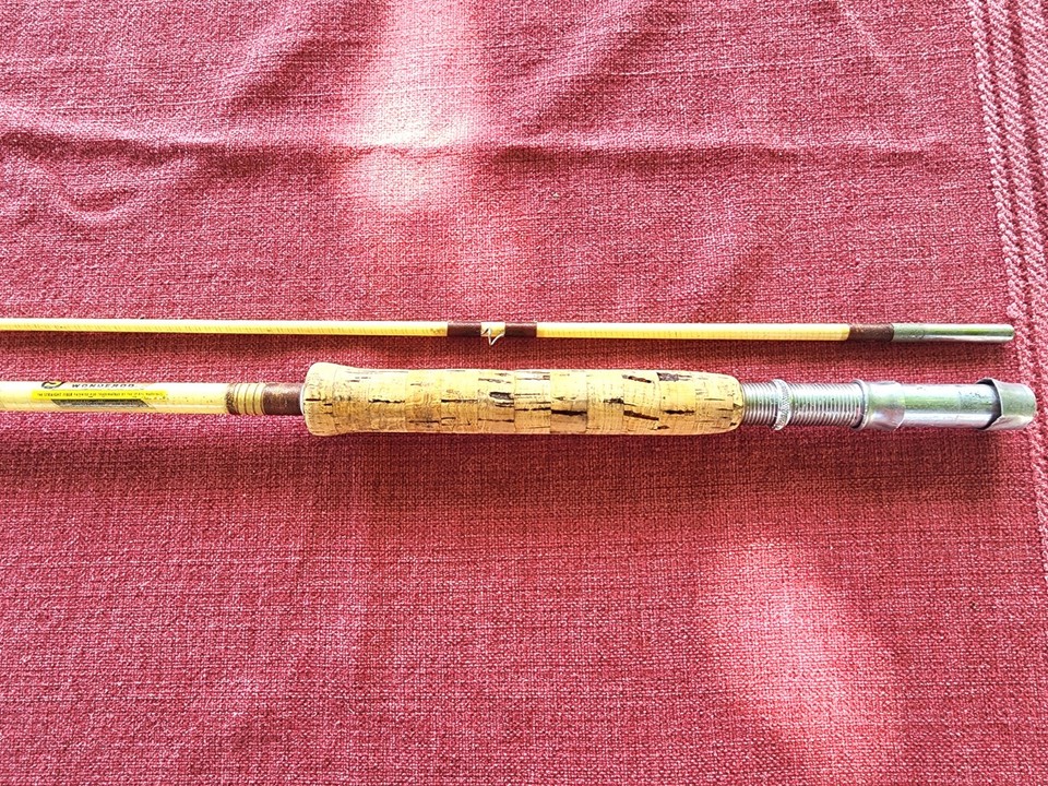 Vintage Shakespeare Wonderod Fly Fishing Rod 7'6" 2-Piece Cork Handle ...