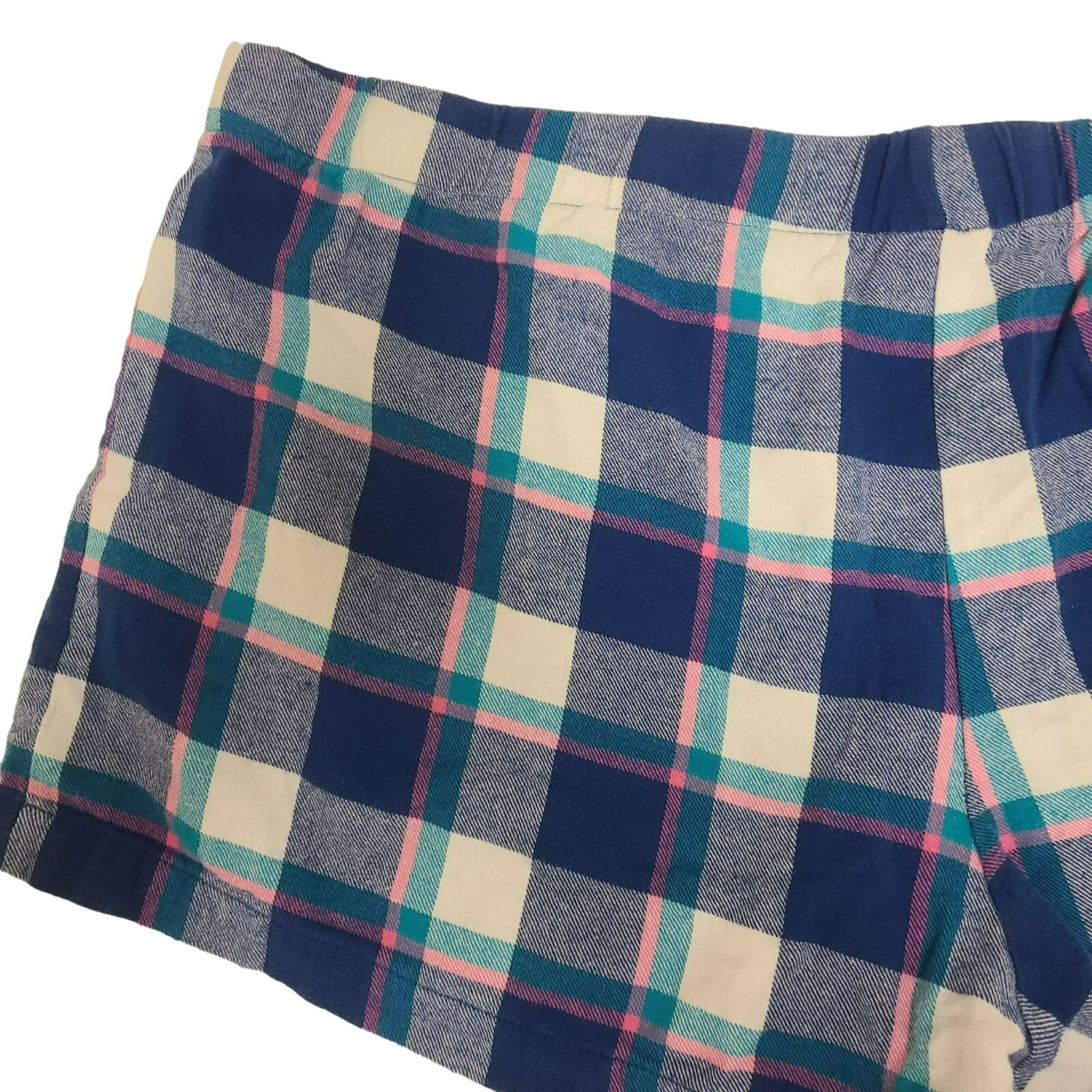 Jenni Intimates Plaid Pajama Shorts High Waisted Blue Pink White Women ...