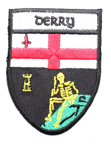 Irish Derry Crest Shield Embroidered Iron Sew-on Cloth Badge Patch ...