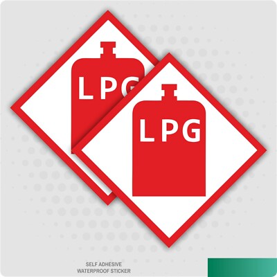 2 x LPG Warning Sticker Stickers, Caravan, Motorhome, Campervan Vehicle ...