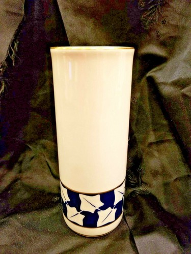 Royal Porzellan Bavaria KM Germany Ivy Banded IvoryBlue/Gold Vase 6 ...