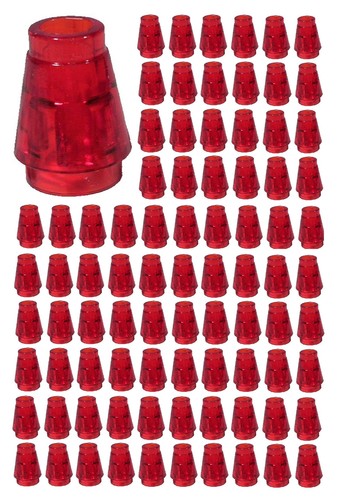 ☀️Lego 1x1 Trans-Red Cone Round x100 Stud Part Piece Bulk Lot Legos ...