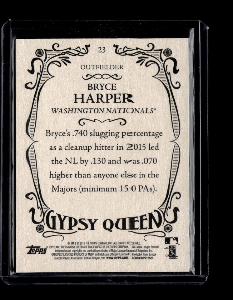 2016 Topps Gypsy Queen Framed Green #23 Bryce Harper #/99 | eBay