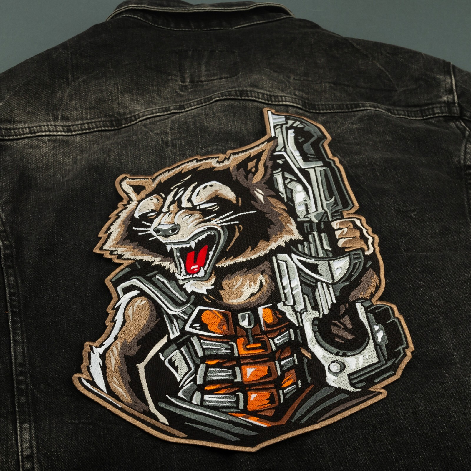 Cyber Rocket Raccoon Large Patch, Embroidered Guardian Hero Back Patch, Iron On | eBay