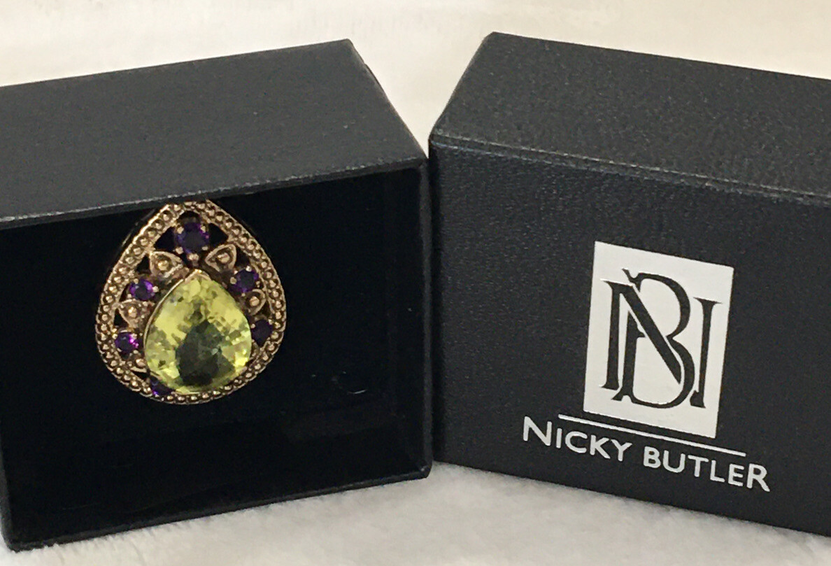 Nicky Butler Vintage Bronze Tone Ring With Gem Stones Size 9.5 See ...