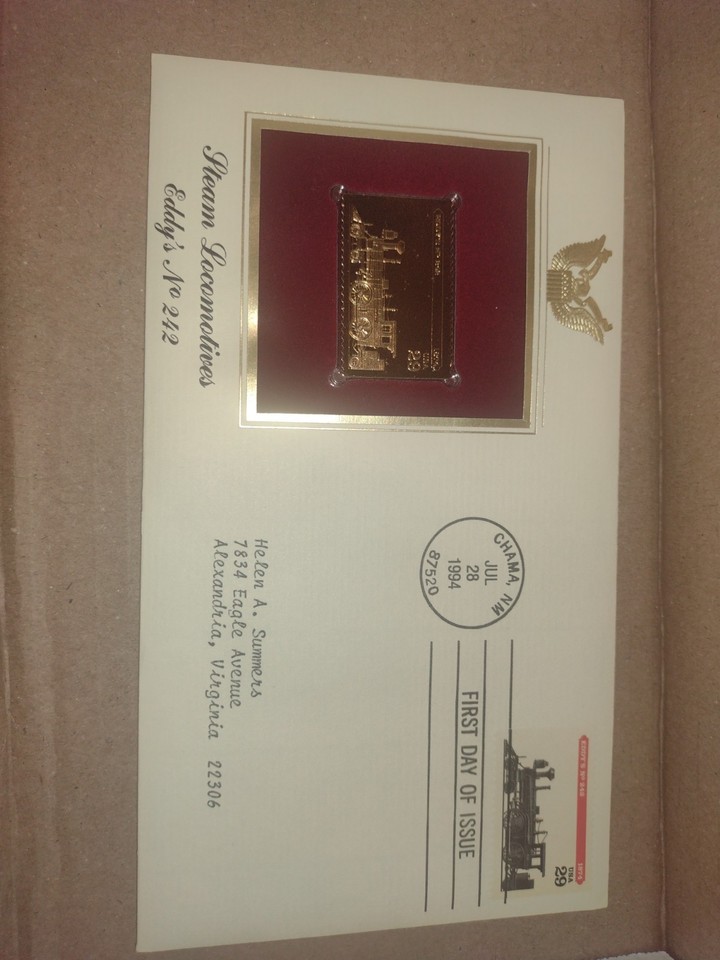 ONE (1) Assorted 22k Gold Plated US Replica Stamp In Original Envelope ...