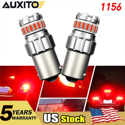 AUXITO LED Brake Tail Signal Light Bulb 1156 7506 ba15s P21W Pure Red ...