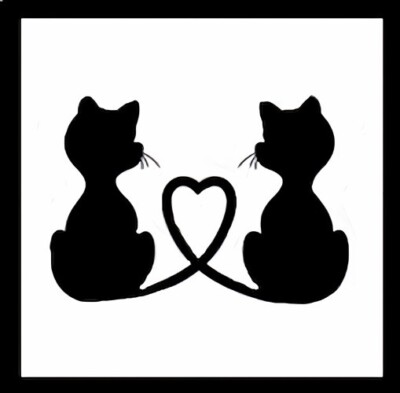 Cats Making a Heart with Tails Hug Kitten Pet Love Family Care Snuggle ...
