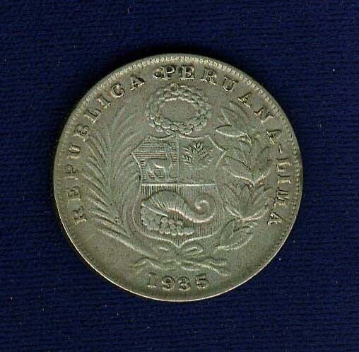PERU REPUBLIC 1935-LIMA 1/2 SOL SILVER COIN, NO "AP" | eBay