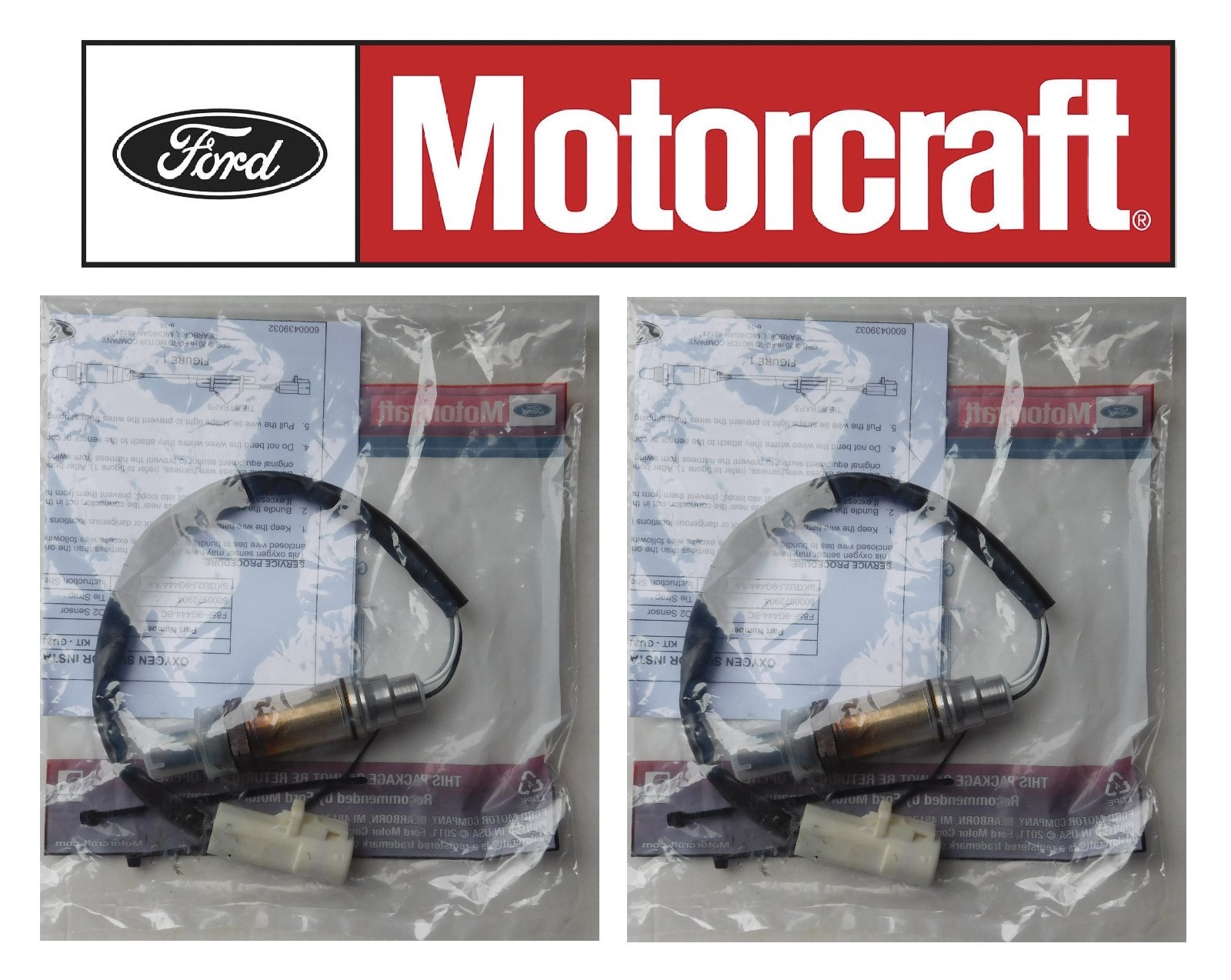 SET OF 2PC MOTORCRAFT UPPER O2 SENSOR LEFT/RIGHT DY1040 REPLACED BY ...