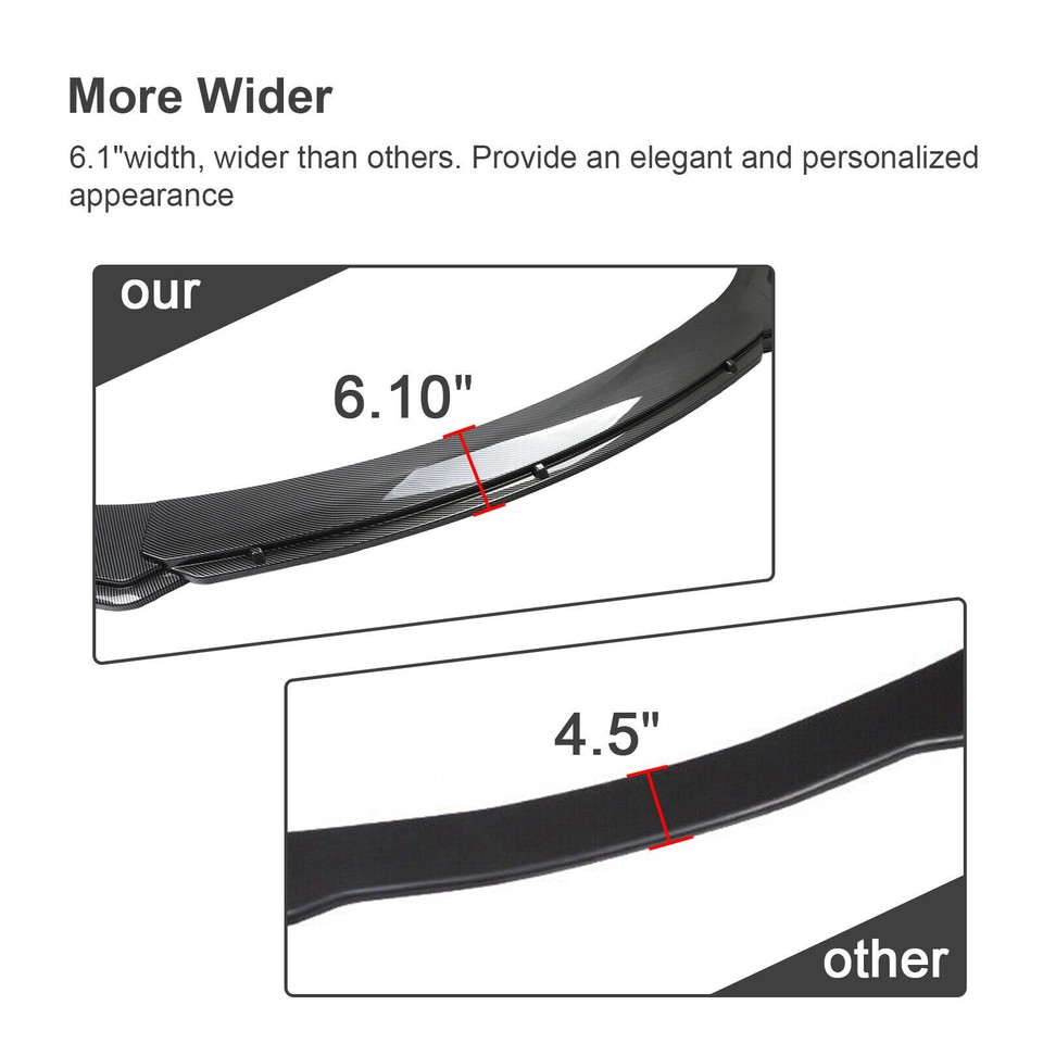 For Lexus LC500 500h Carbon Fiber Front Bumper Lip Rear Splitter ...