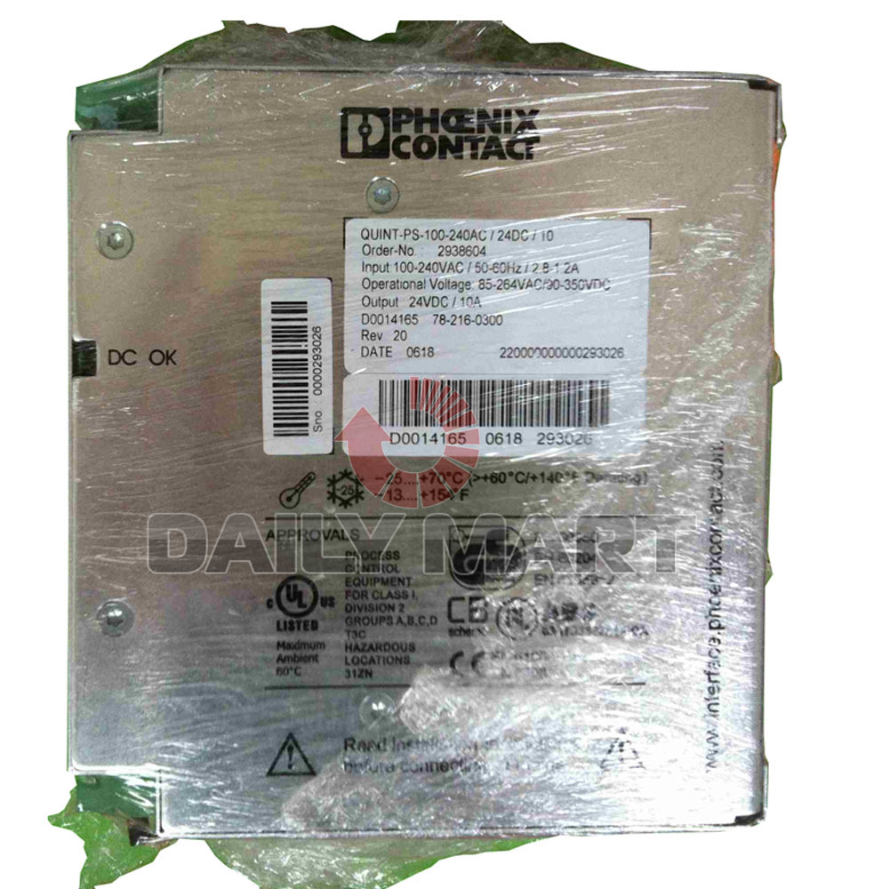 Phoenix 2938604 QUINT AC-DC Enclosed Power Supply 24V 10A 85-264V DIN ...