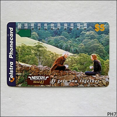 Telstra Nescafe Blend 43 On The Rock Wall A972262 1465 $5 Phonecard ...