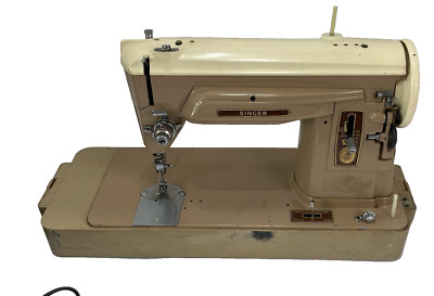Vintage 1958 Singer Model #404 Sewing Machine w/ Handled Cover TESTED ...