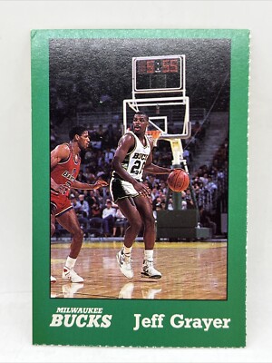 VERY RARE Jeff Grayer 1988-1989 Milwaukee Bucks Green Border SP Arena ...