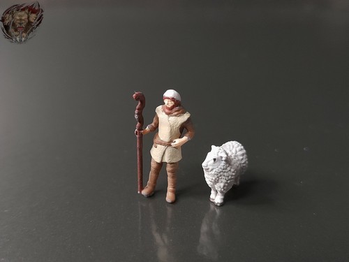 1/87 Schafhirt Mann Schaf Krippe Weihnachten Jesus Figuren Tier H0 HO ...