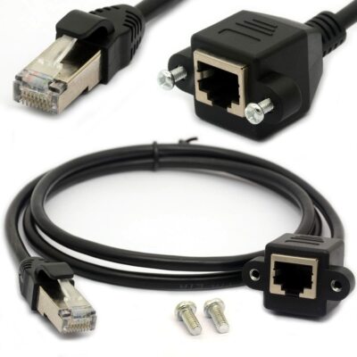 RJ45 Ethernet Extension Cable Cat 5E / 5 Cat 6 Male to Female Shielded ...