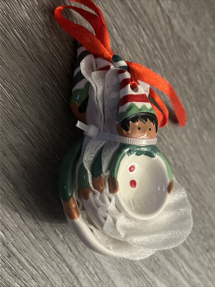 Holiday Christmas Time Ceramic Stoneware Measuring Spoons ~ Set of 4 ...