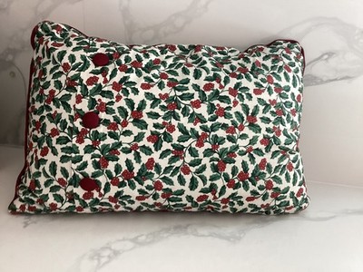 Longaberger Traditional Holly Rectangle with buttons Pillow | eBay