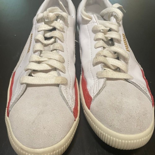 PUMA Basket 90680 L White High Risk Red | eBay
