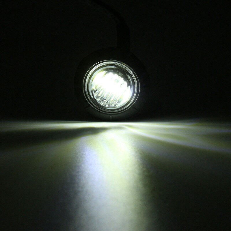 White 4x 12V/24V Car/Truck Trailer Small Round Led Button Marker Light ...