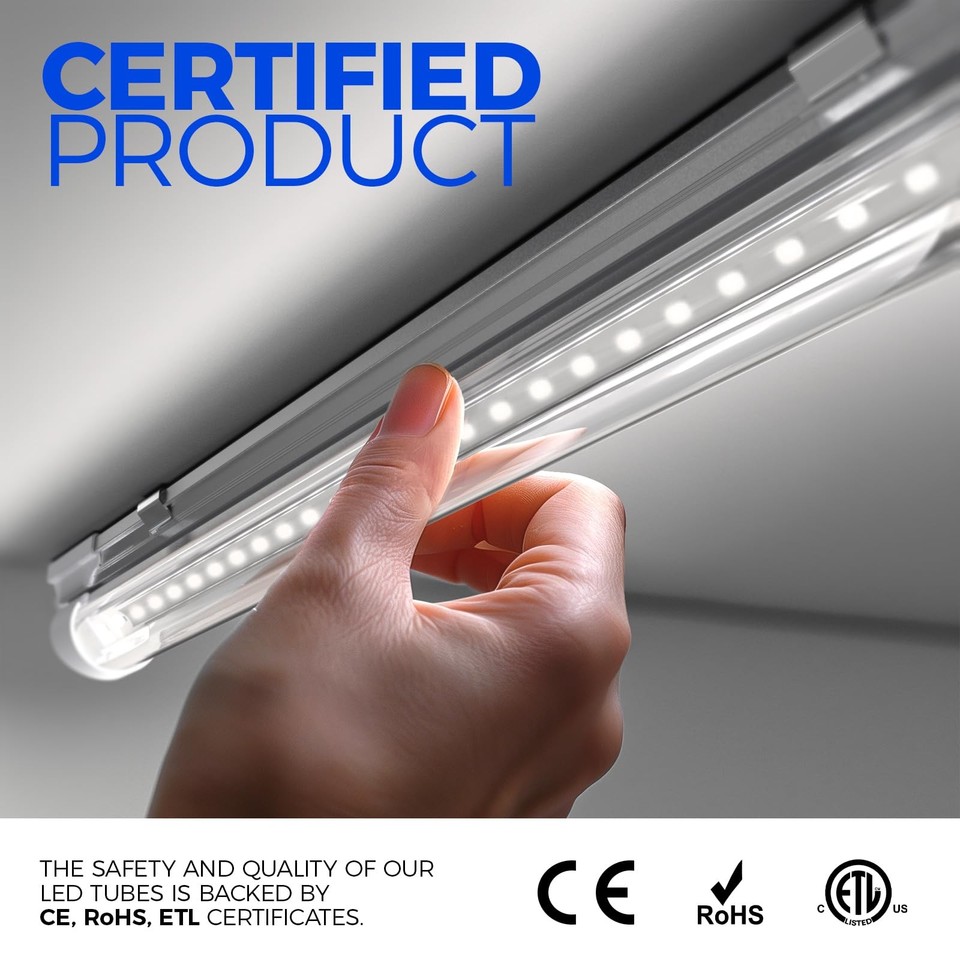 5000K 1.5FT LED Shop Light 3450lm 25w T8 Tube Light Linkable Fixture 2 ...