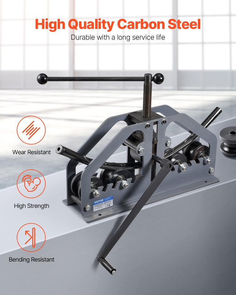 Tube Roller Bender Max 1-1/2" | Manual Tube Pipe Roller Bender with 6 ...