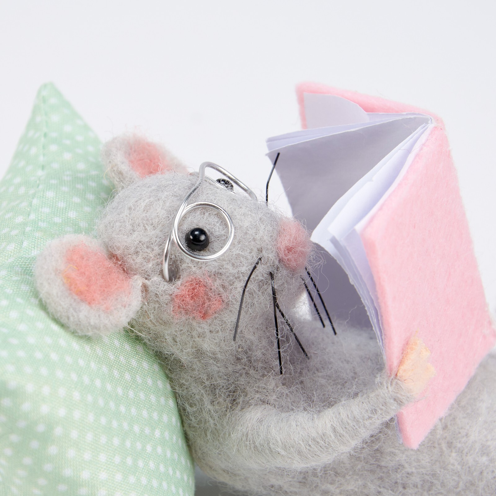 Primitives By Kathy Felt Reading Mouse Critter Book Lover Gift Holiday ...