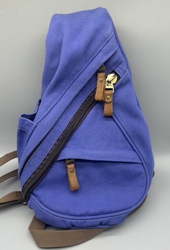 Sling Canvas Backpack travel bag indigo blue unisex multi purpose ...