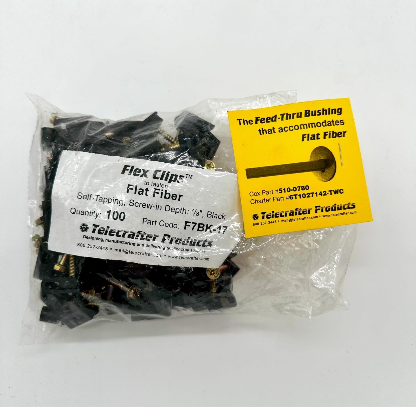 F7BK-17 -- TELECRAFTER PRODUCTS -- FLAT DROP FIBER FLEX CLIP | eBay