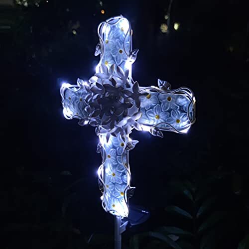 38inch Cross Solar Garden Lights Outdoor Decorative Solar Metal&glass ...